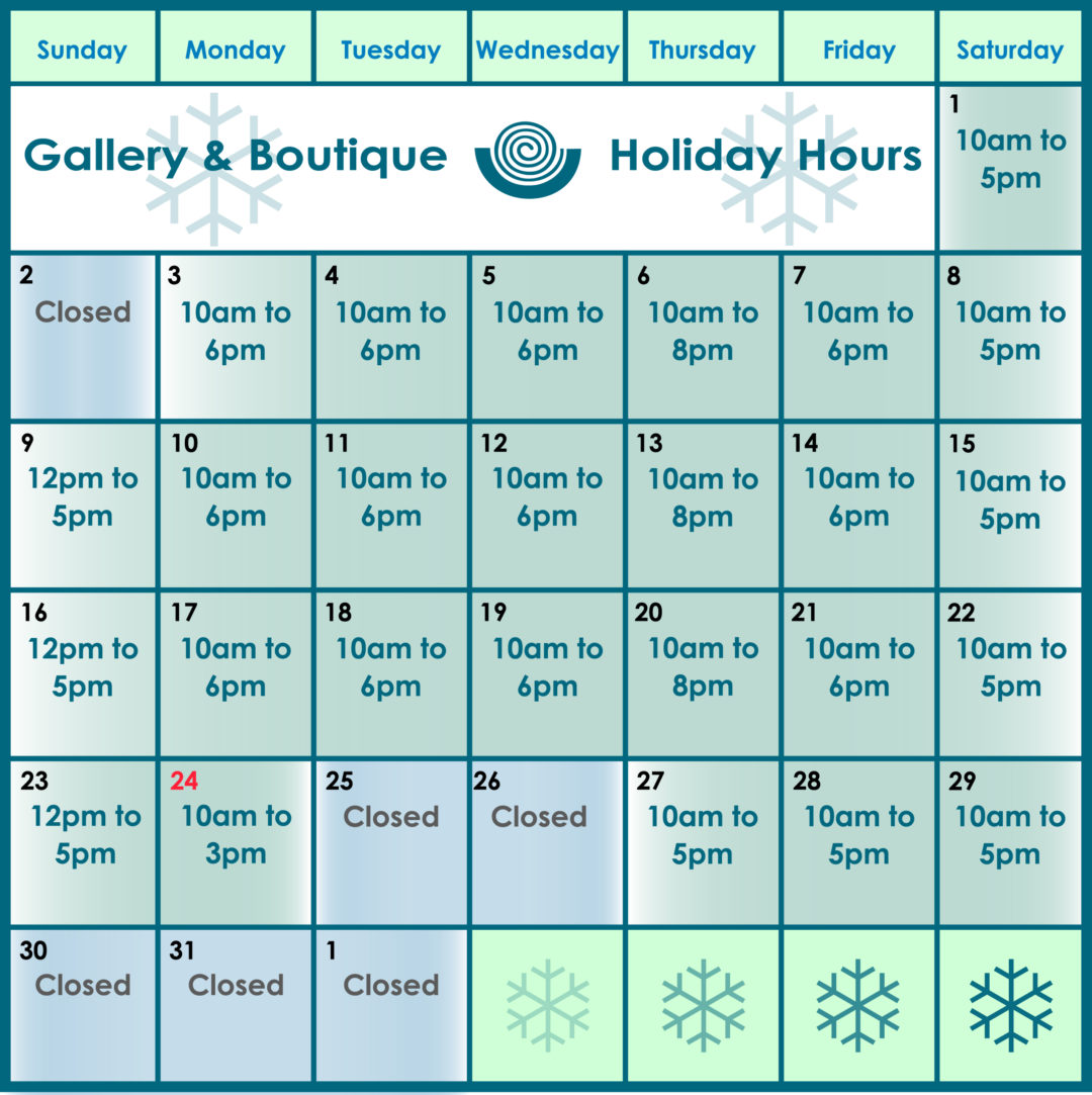 Extended December Hours - Saskatchewan Craft Council